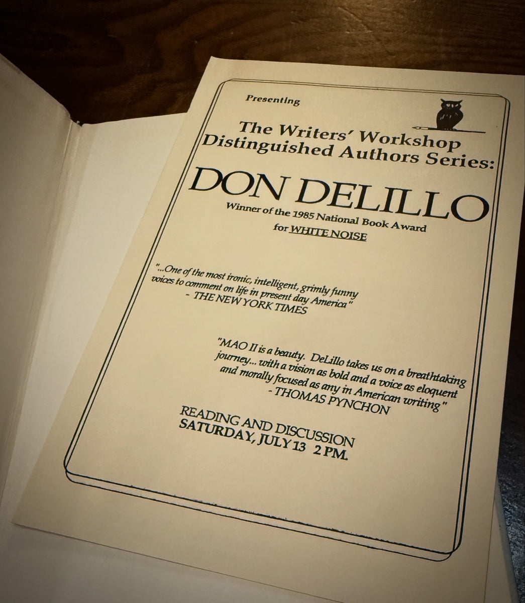 White Noise [SIGNED] by Don Delillo – The Rose Books & Obscurities